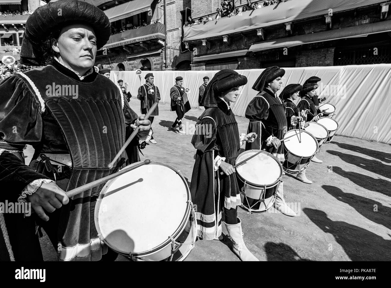 The Corteo Storico (Historical Procession) In The Piazza Del Campo, The ...