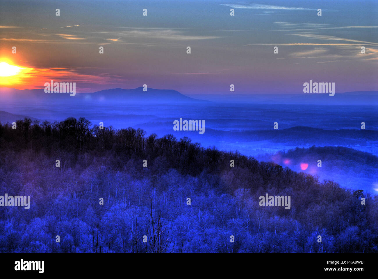 View out across the Shenandoah Valley from the Appalachian Trail at ...