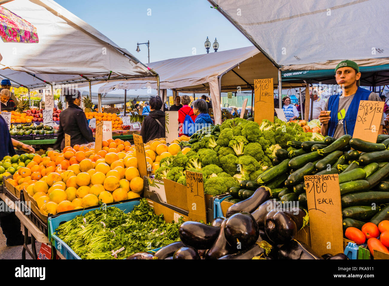Farmer's Market Hanover Street Boston, Massachusetts, USA Stock Photo ...