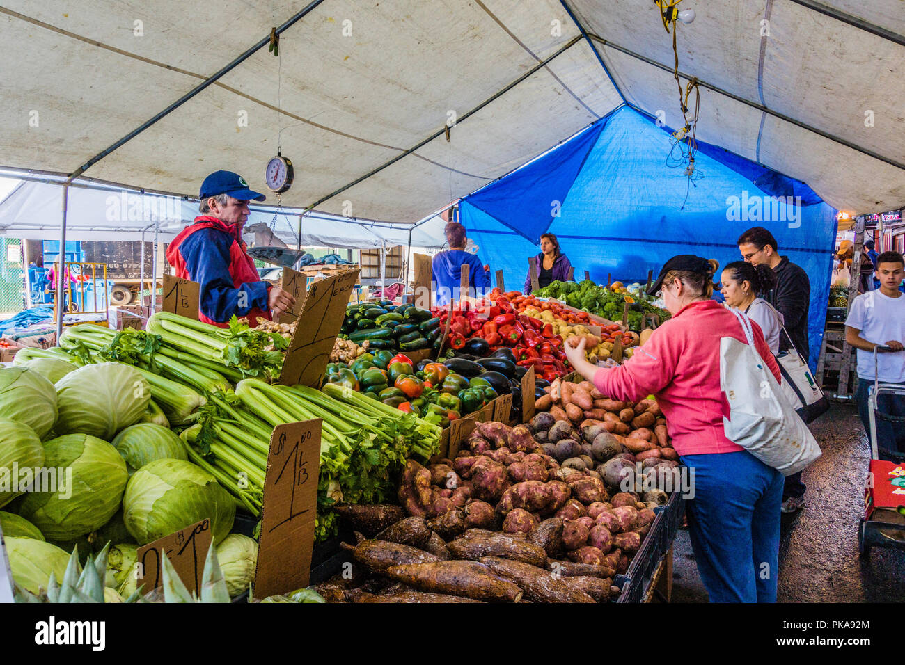 Farmer's Market Hanover Street Boston, Massachusetts, USA Stock Photo ...