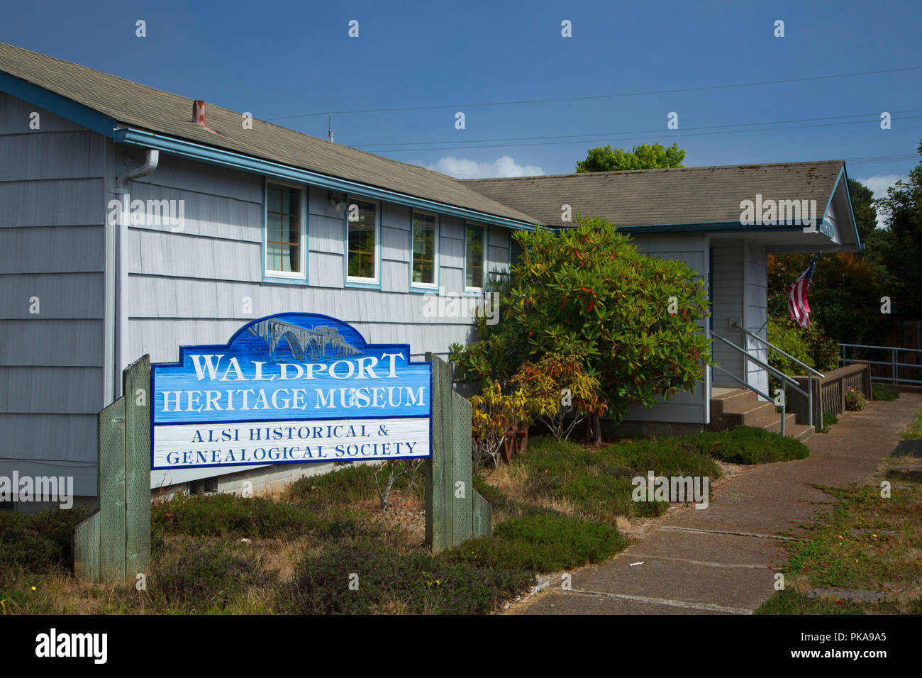 Entrance sign, Waldport Heritage Museum, Waldport, Oregon Stock Photo ...