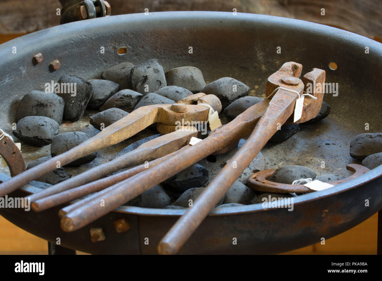 Blacksmith tools, Waldport Heritage Museum, Waldport, Oregon Stock ...
