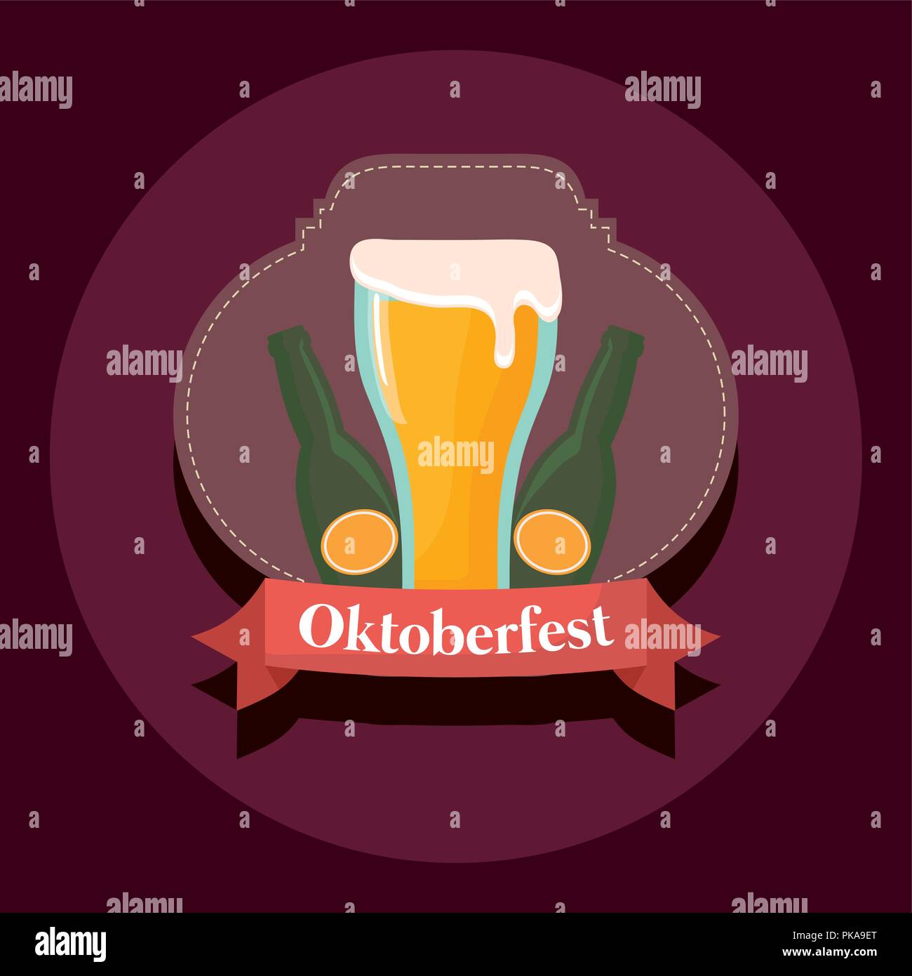 oktoberfest label with beer jar vector illustration design Stock Vector ...