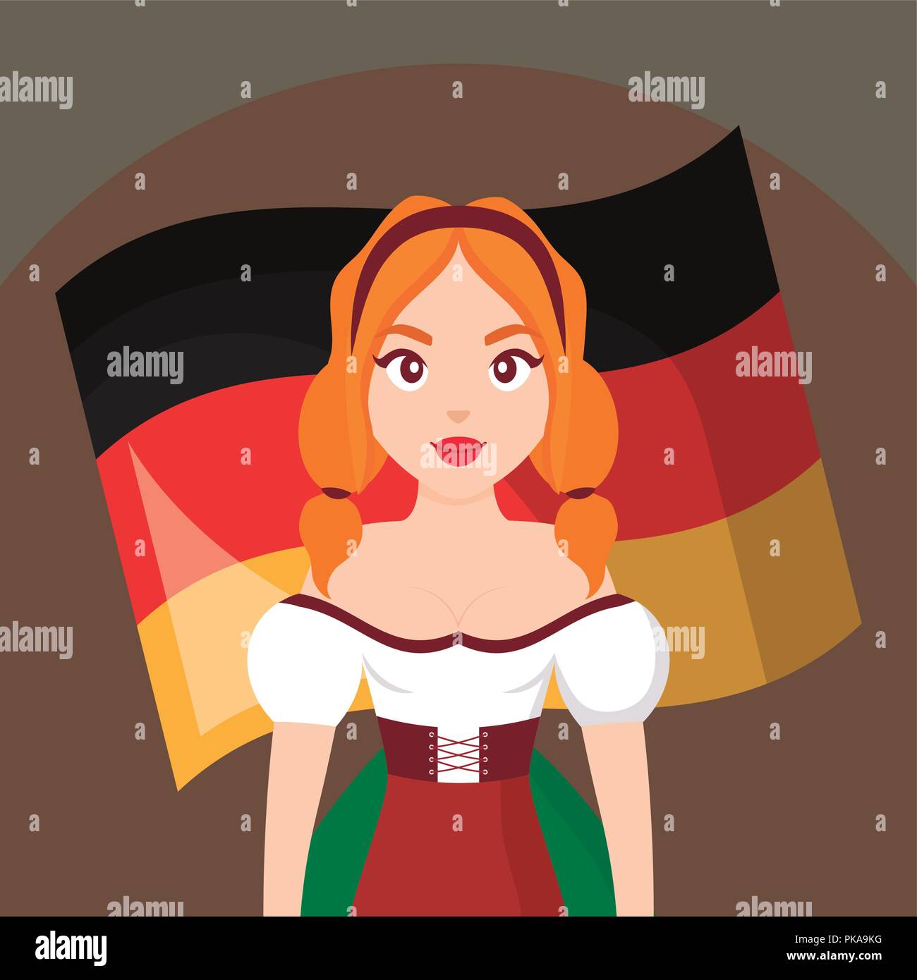 Blonde german woman attractive Stock Vector Images - Alamy