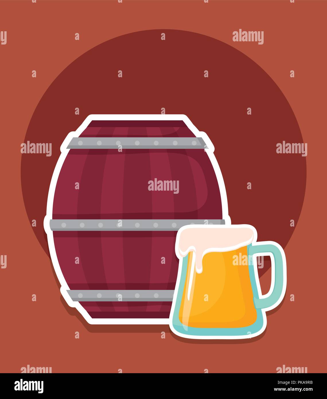 beer barrel wooden icon vector illustration design Stock Vector Image ...