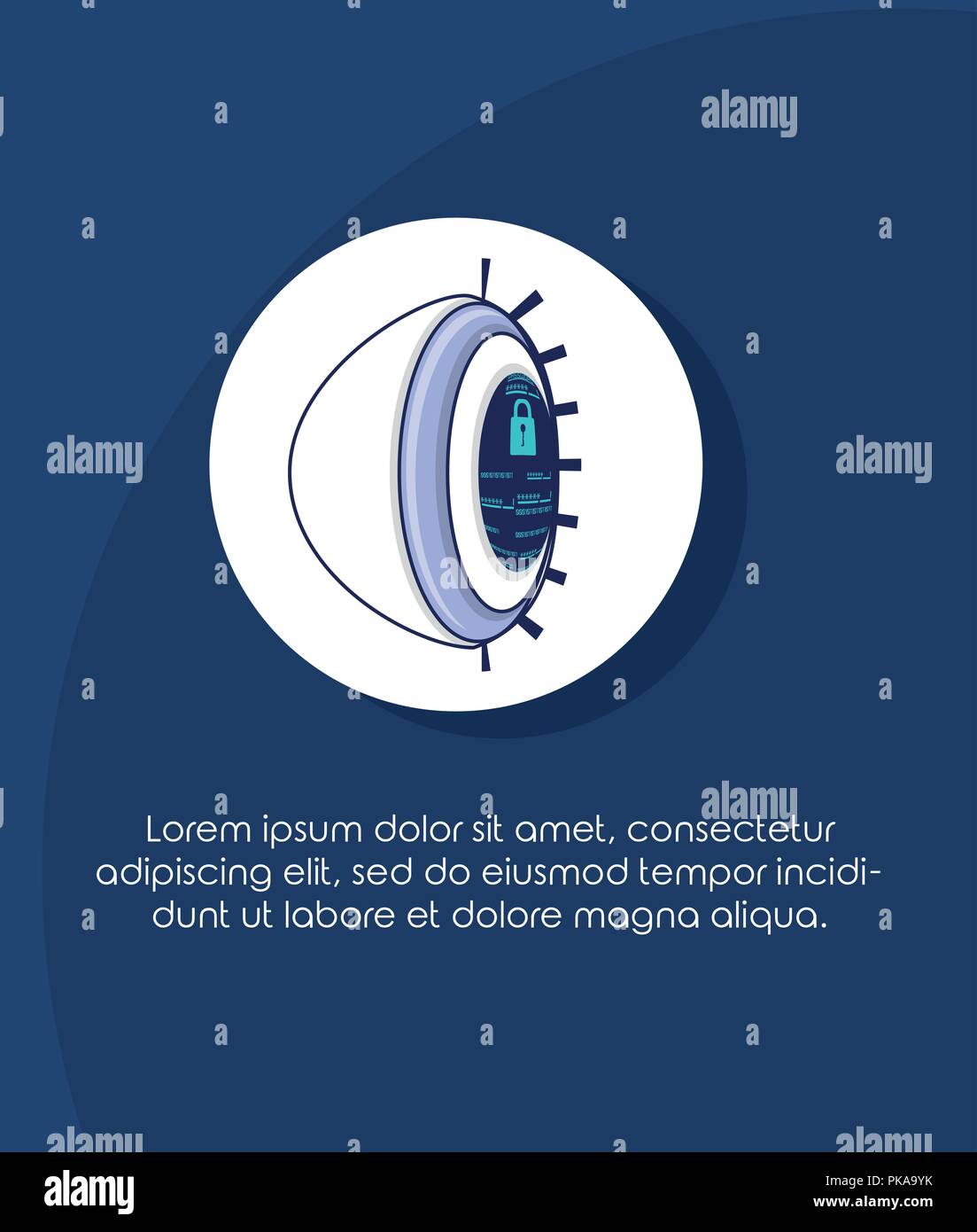 infographic of privacy police design with cyber eye over blue ...