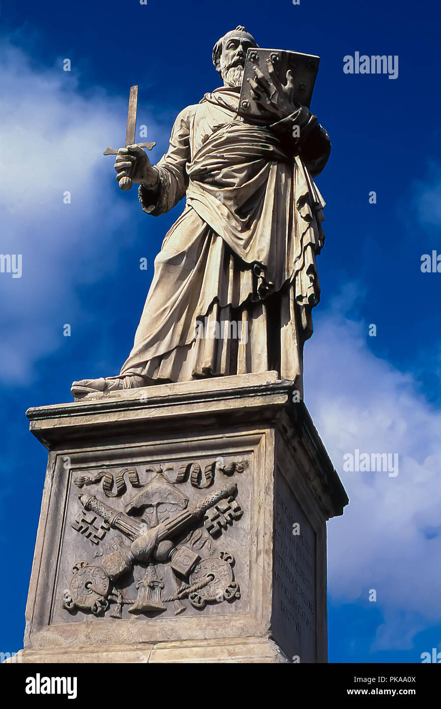 Statue of Saint Paul holding a broken sword and a book by Gianlorenzo ...