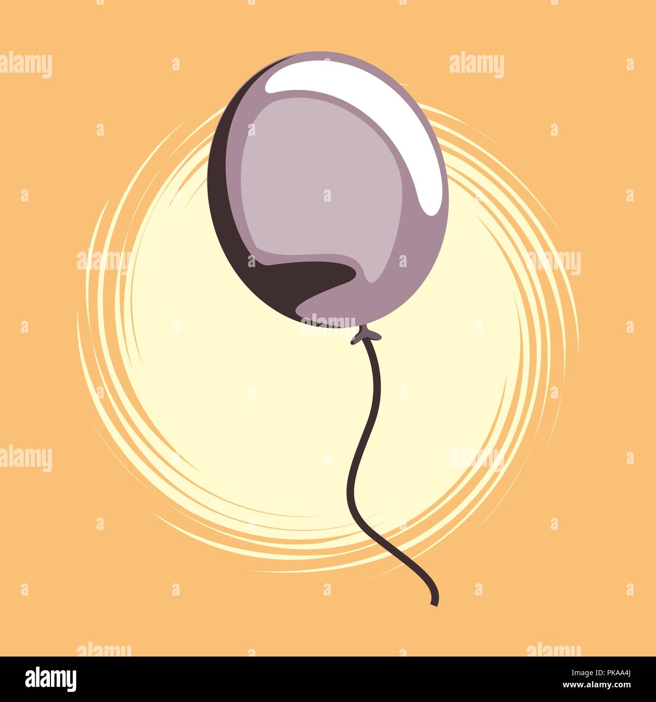 purple balloon icon over yellow background, colorful design. vector ...