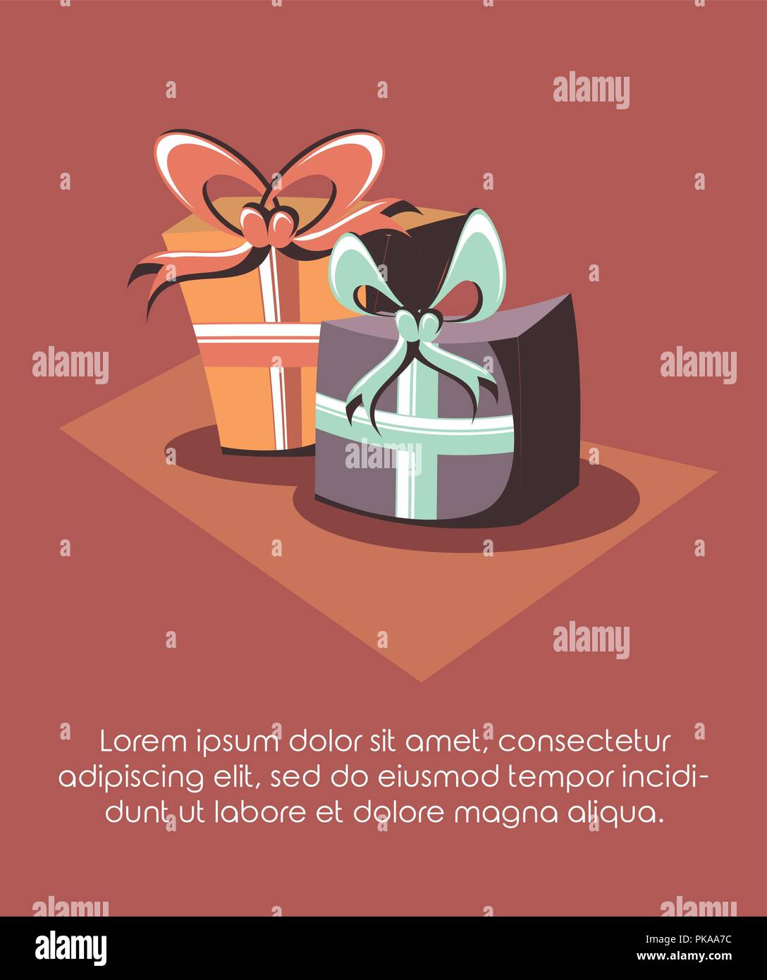 infographic presentation with gift boxes over orange background ...