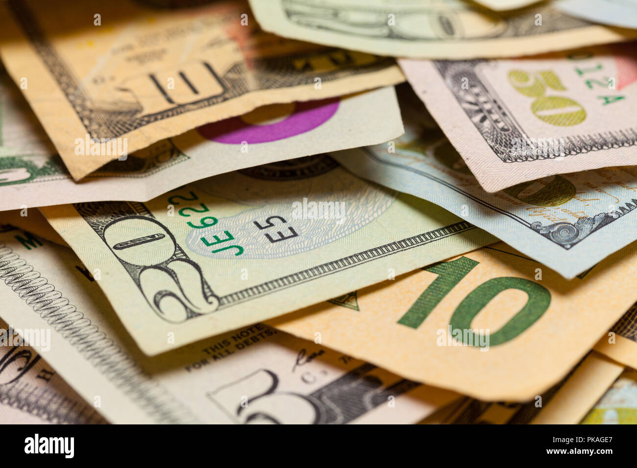 10 dollar bill stack hi-res stock photography and images - Alamy