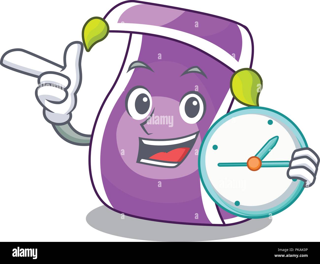 With clock cartoon flying carpet against blue sky Stock Vector Image ...