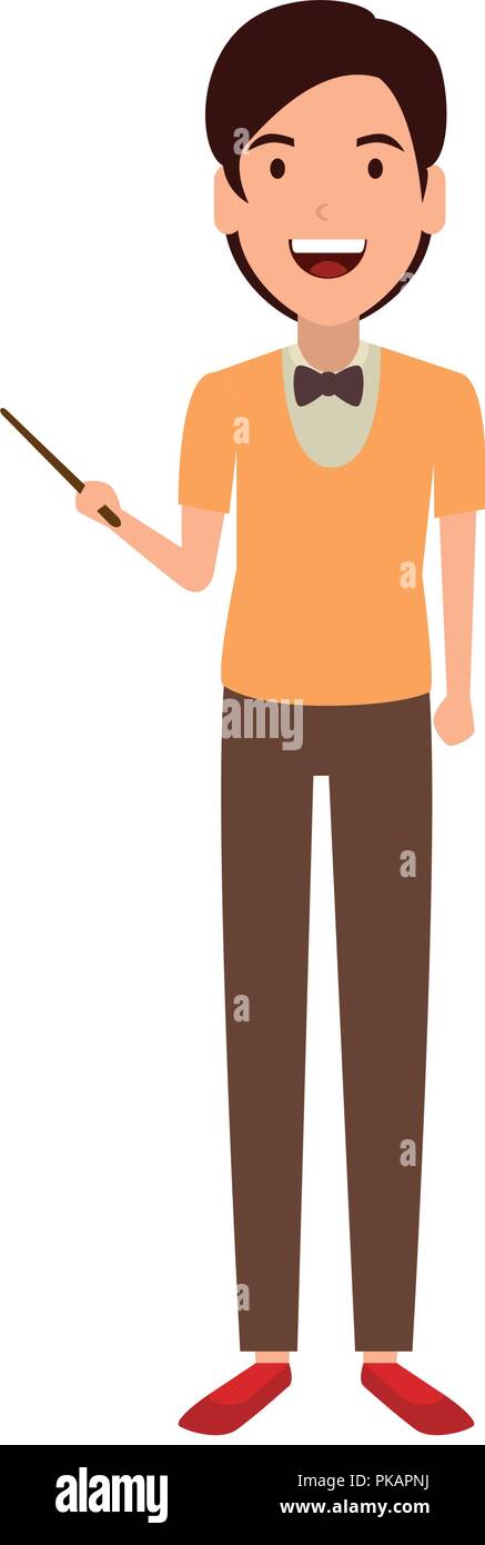 teacher man with pointer vector illustration design Stock Vector Image ...