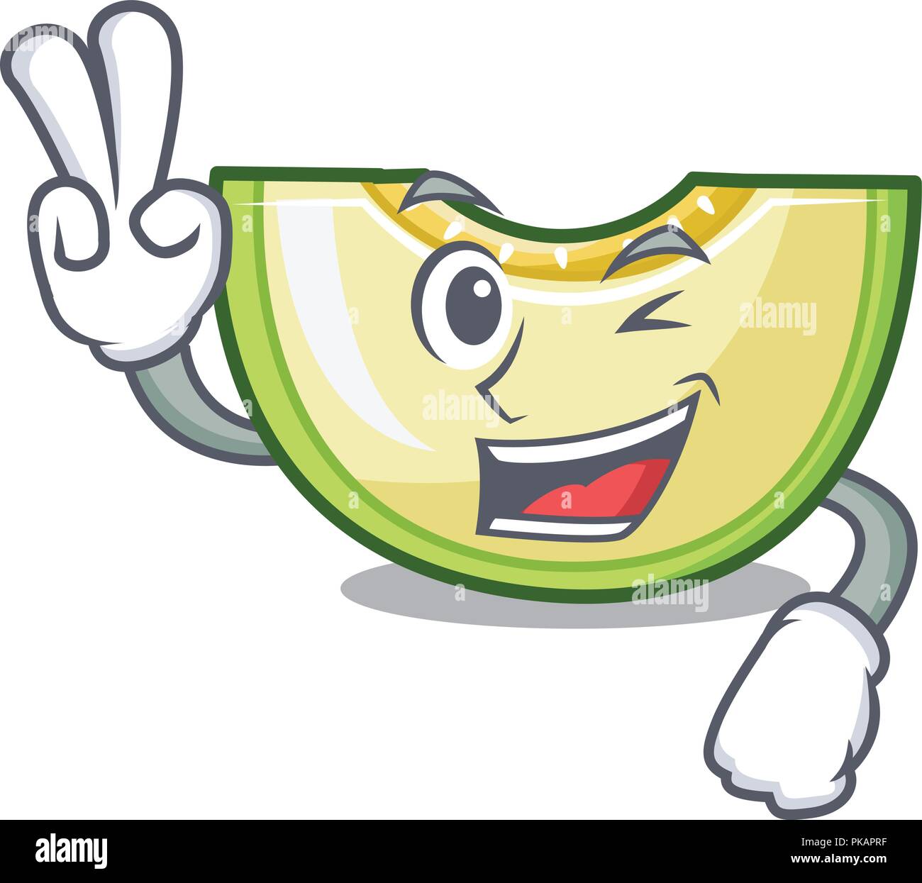 Two finger fresh melon slice in the frezeer cartoon Stock Vector Image ...