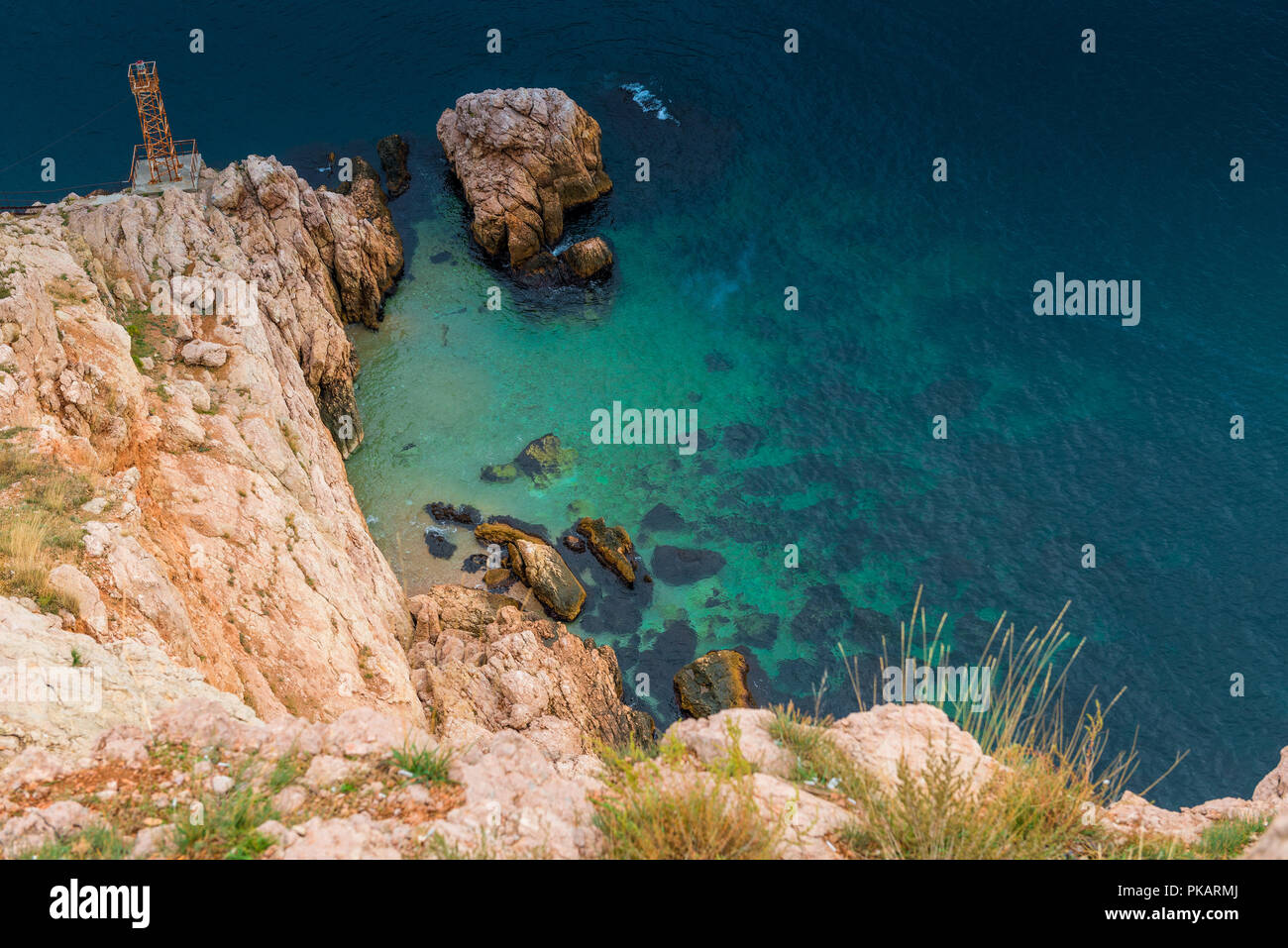 top view sea wave on a beach, a seascape Stock Photo - Alamy
