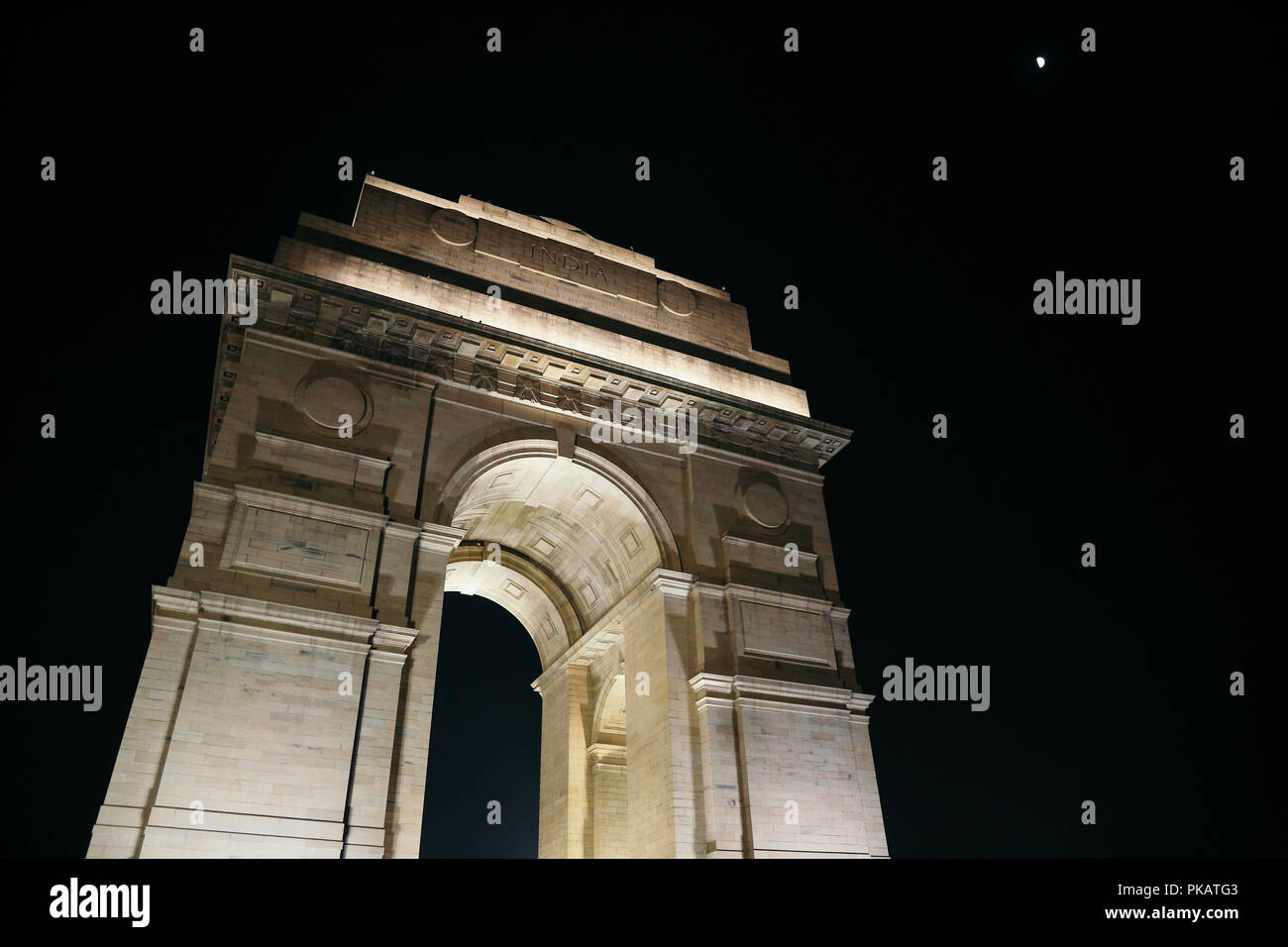 India Gate at night in Delhi, India Stock Photo - Alamy
