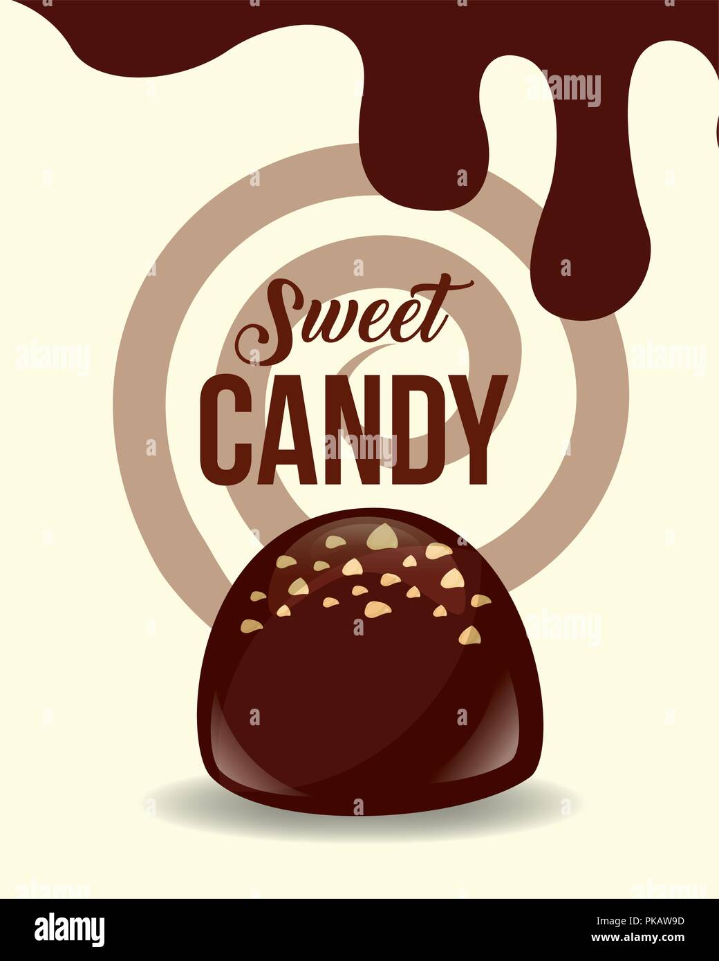 sweet candy circle sign chocolate stuffed vector illustration Stock ...