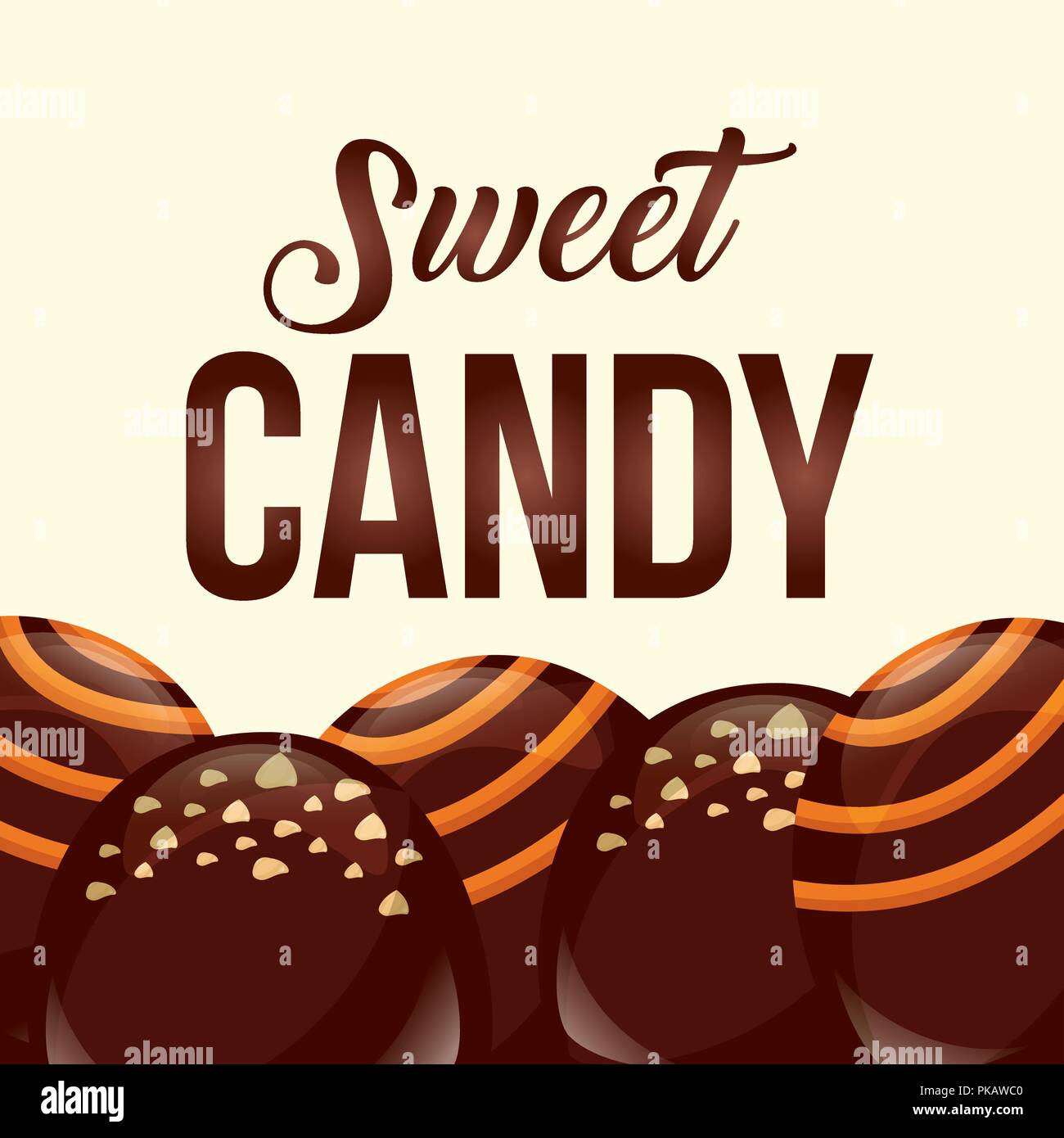 sweet candy sign chocolate macarons vector illustration Stock Vector ...
