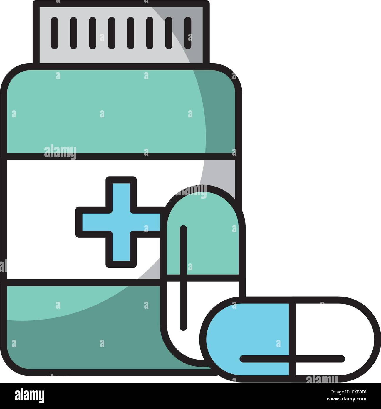 bottle capsule pharmacy medical prescription vector illustration Stock ...