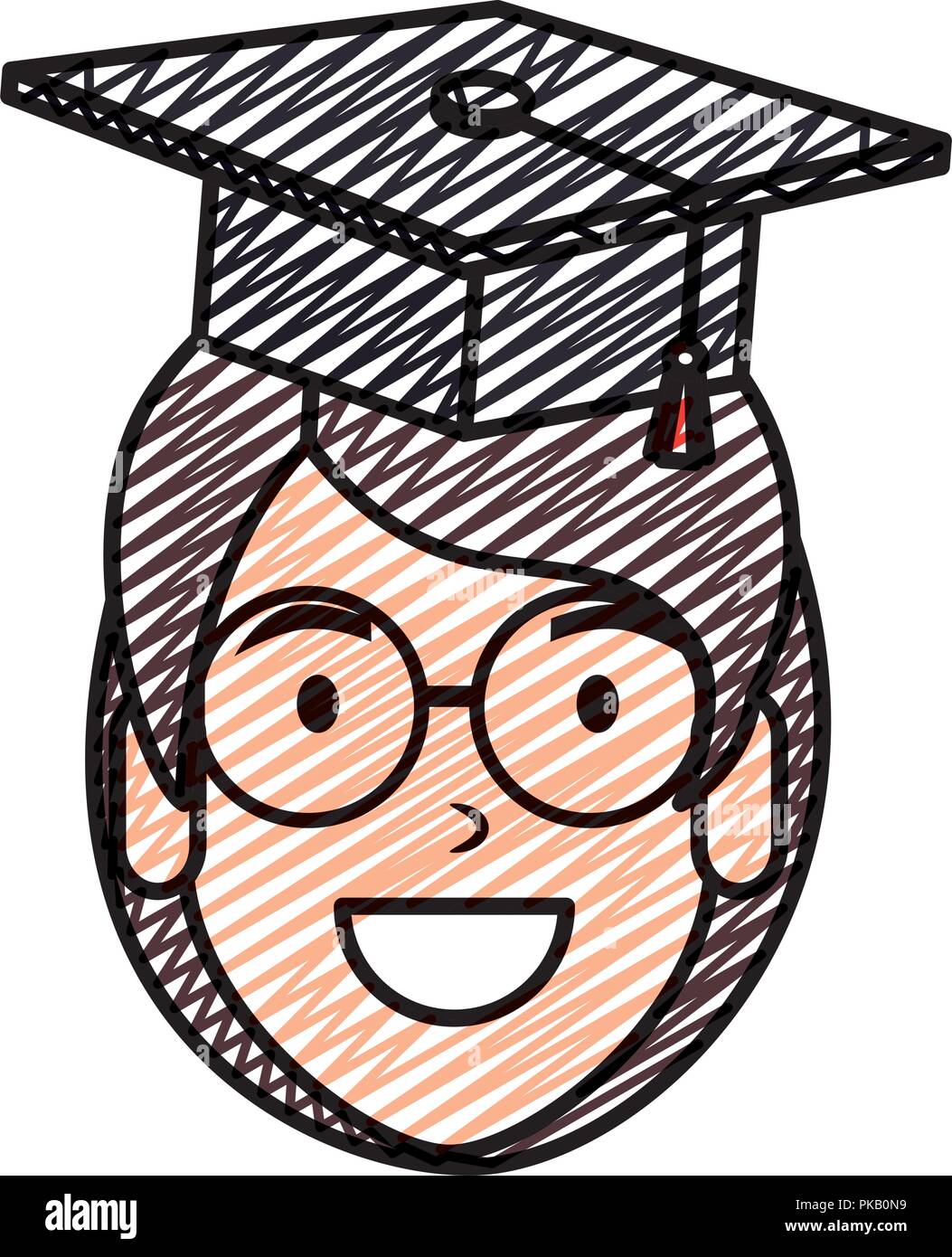 young woman student head with hat graduation vector illustration Stock ...