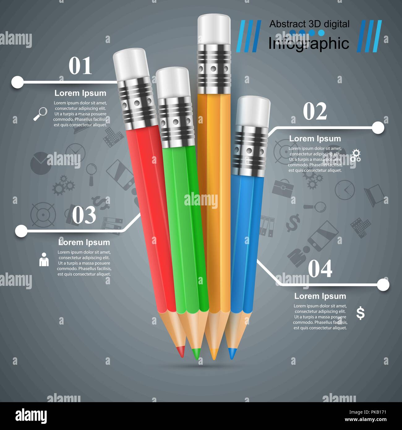 Pencil, education icon. Business infographic Stock Vector Image & Art ...