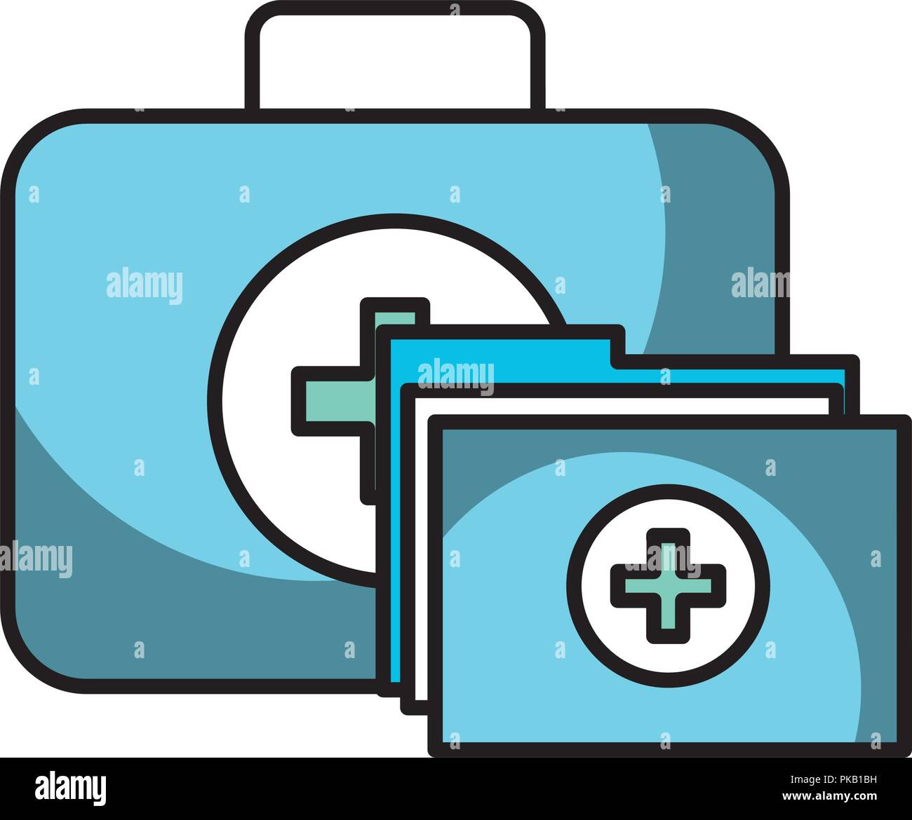 kit first aid folder report medical vector illustration Stock Vector ...