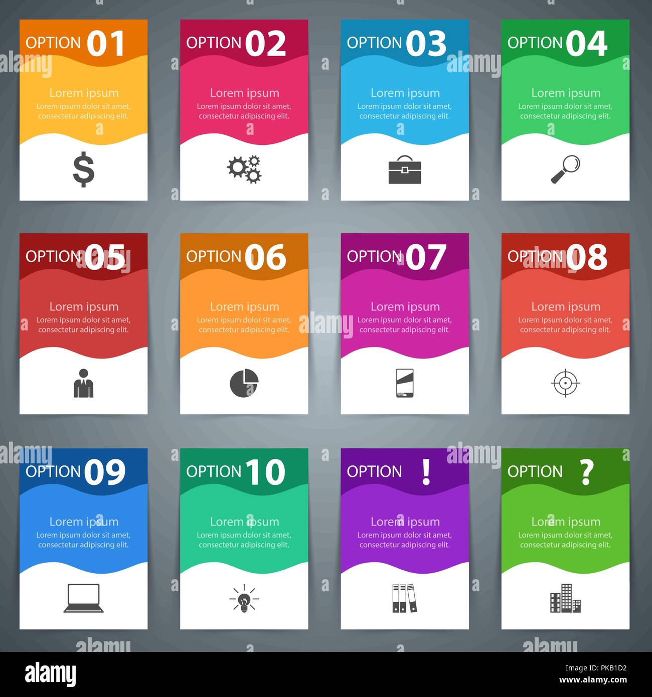 Set 10 items and two bonus. Business Infographics origami style Stock ...