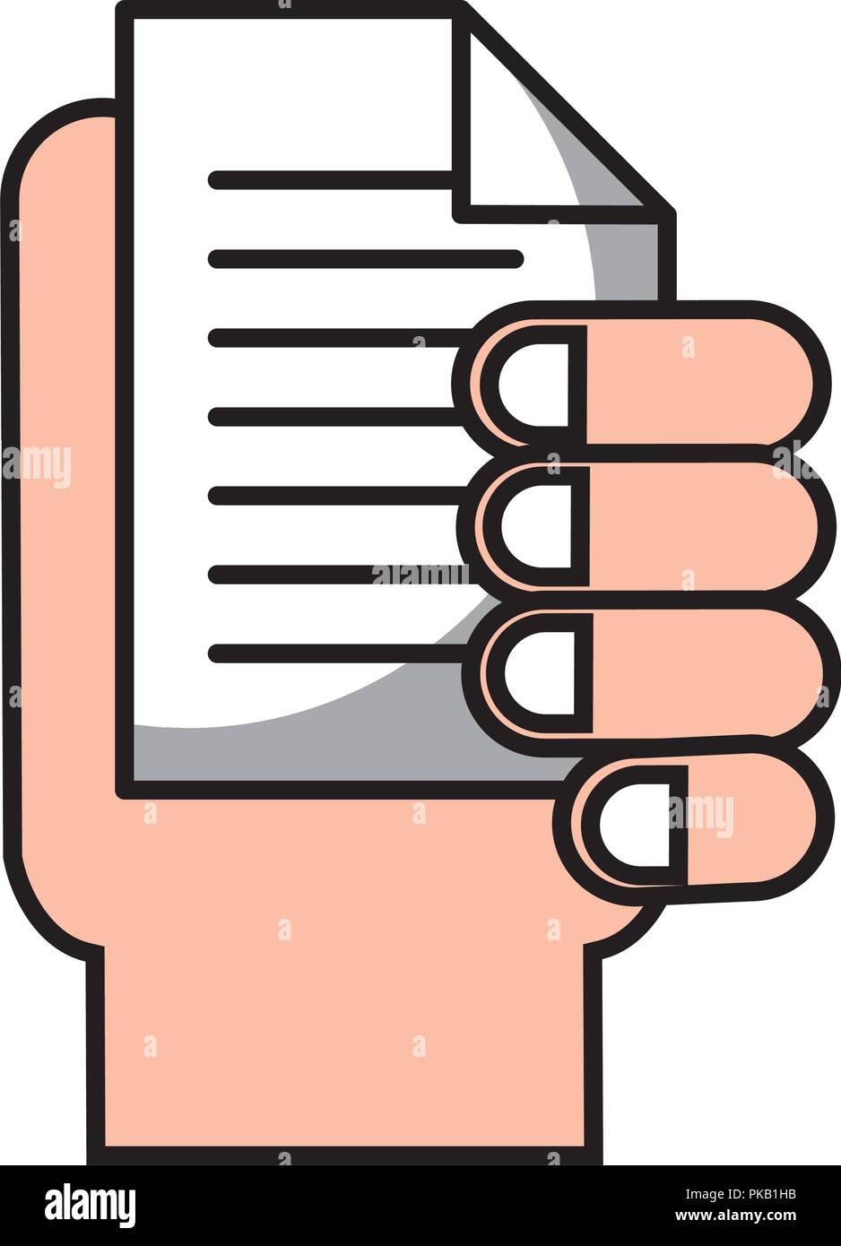 hand holding document paper text vector illustration Stock Vector Image ...