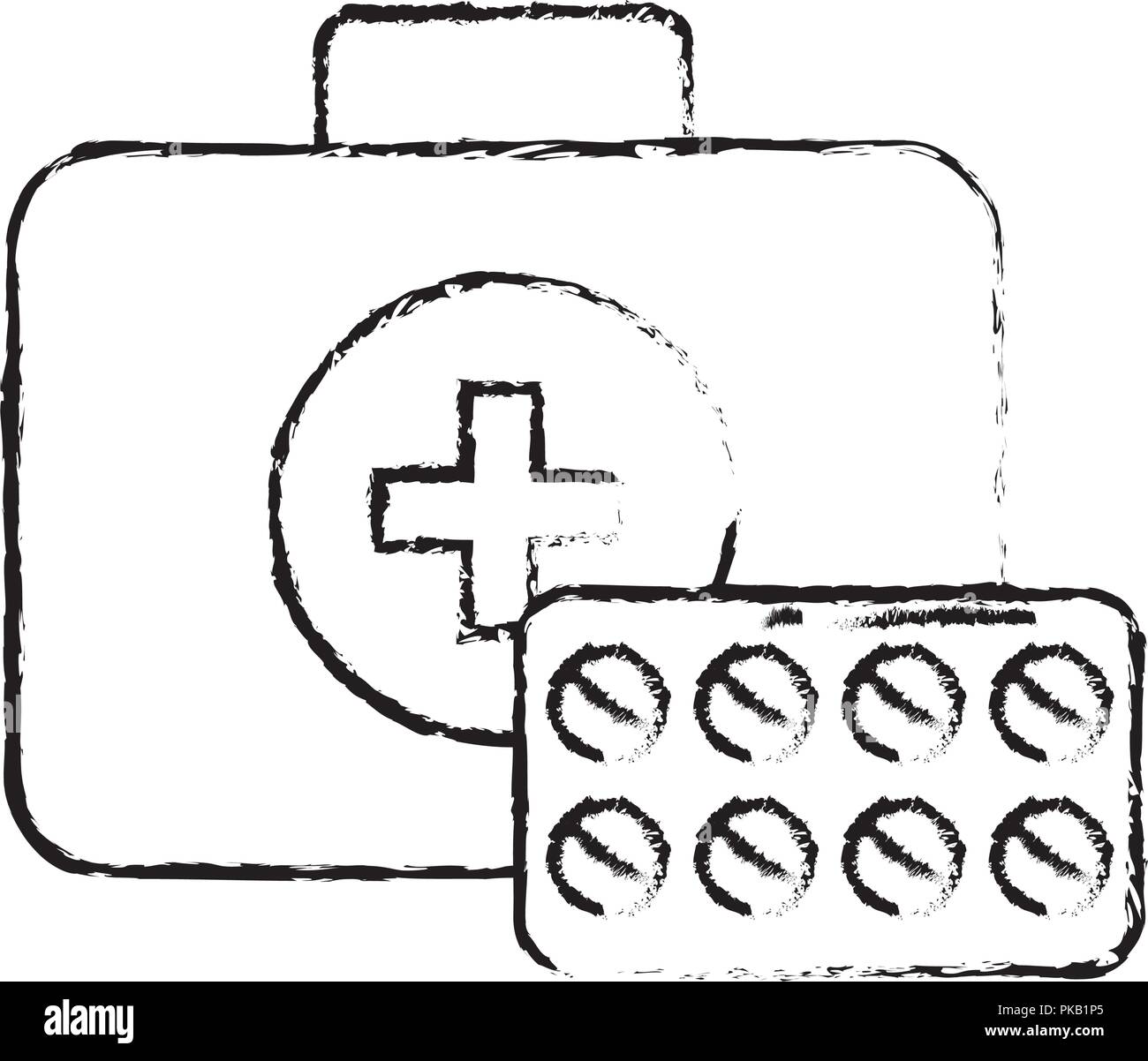 First aid kit drawing Black and White Stock Photos & Images - Alamy