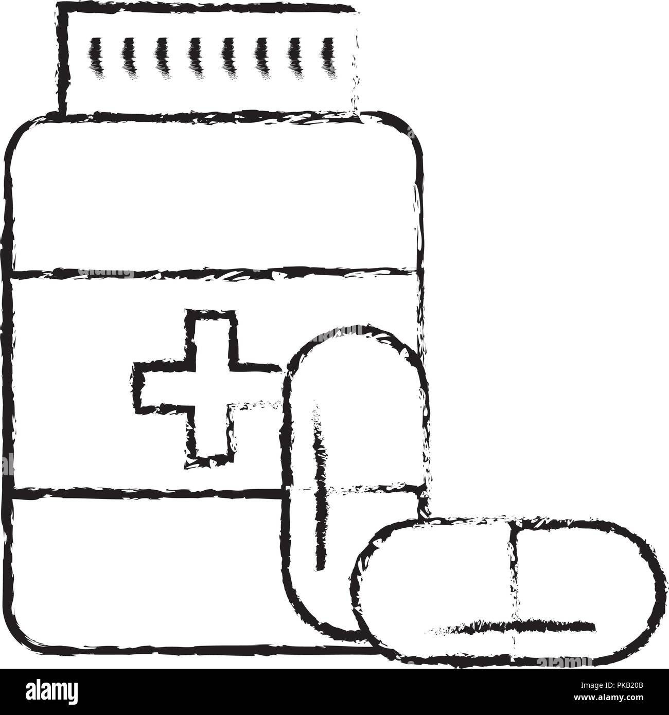bottle capsule pharmacy medical prescription vector illustration hand ...