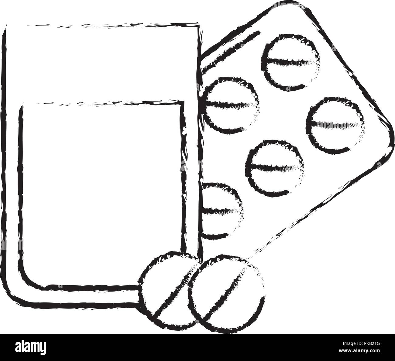 medication prescription package pills and water glass vector ...