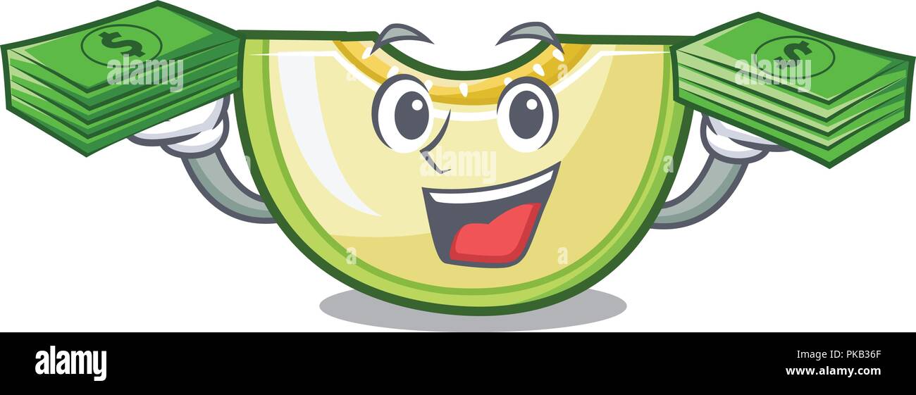 With money cartoon sweet melon slice to dessert Stock Vector Image ...