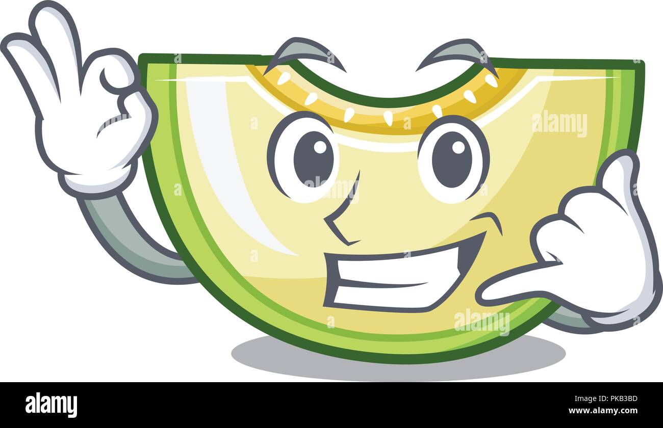 Call me cartoon sliced fresh melon green sweet Stock Vector Image & Art ...