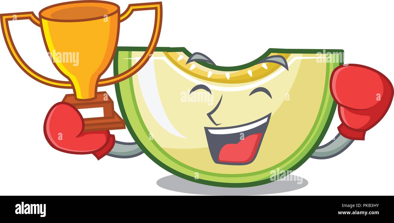 Boxing winner cartoon sliced fresh melon green sweet Stock Vector Image ...