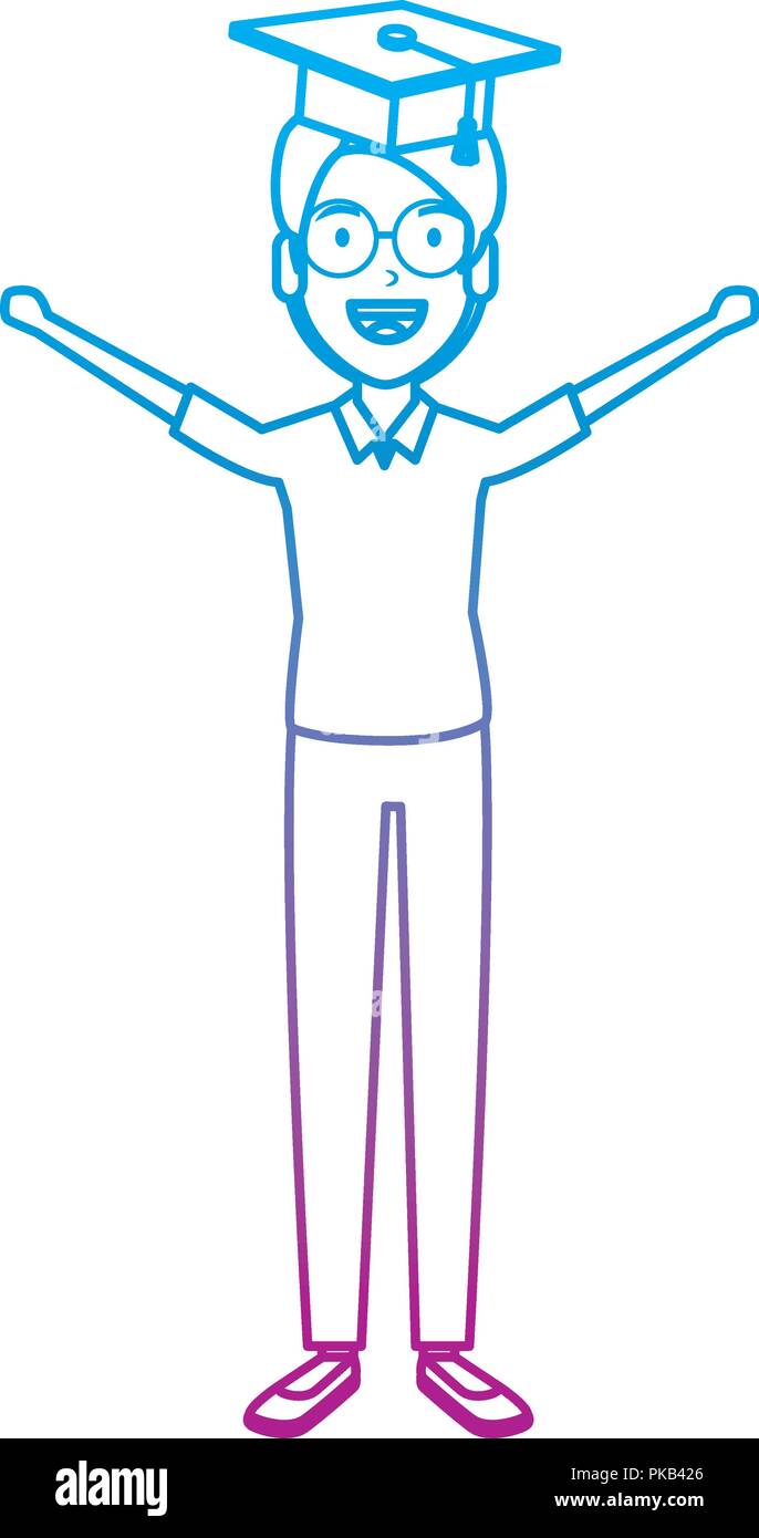 man student celebrating with hat graduation vector illustration design ...