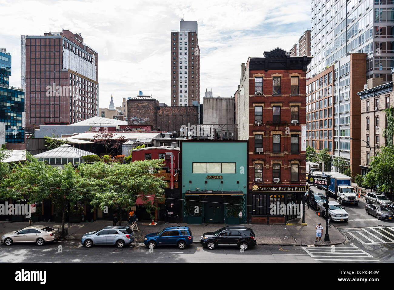New York City, USA - June 22, 2018: View of Chelsea from High Line. The ...