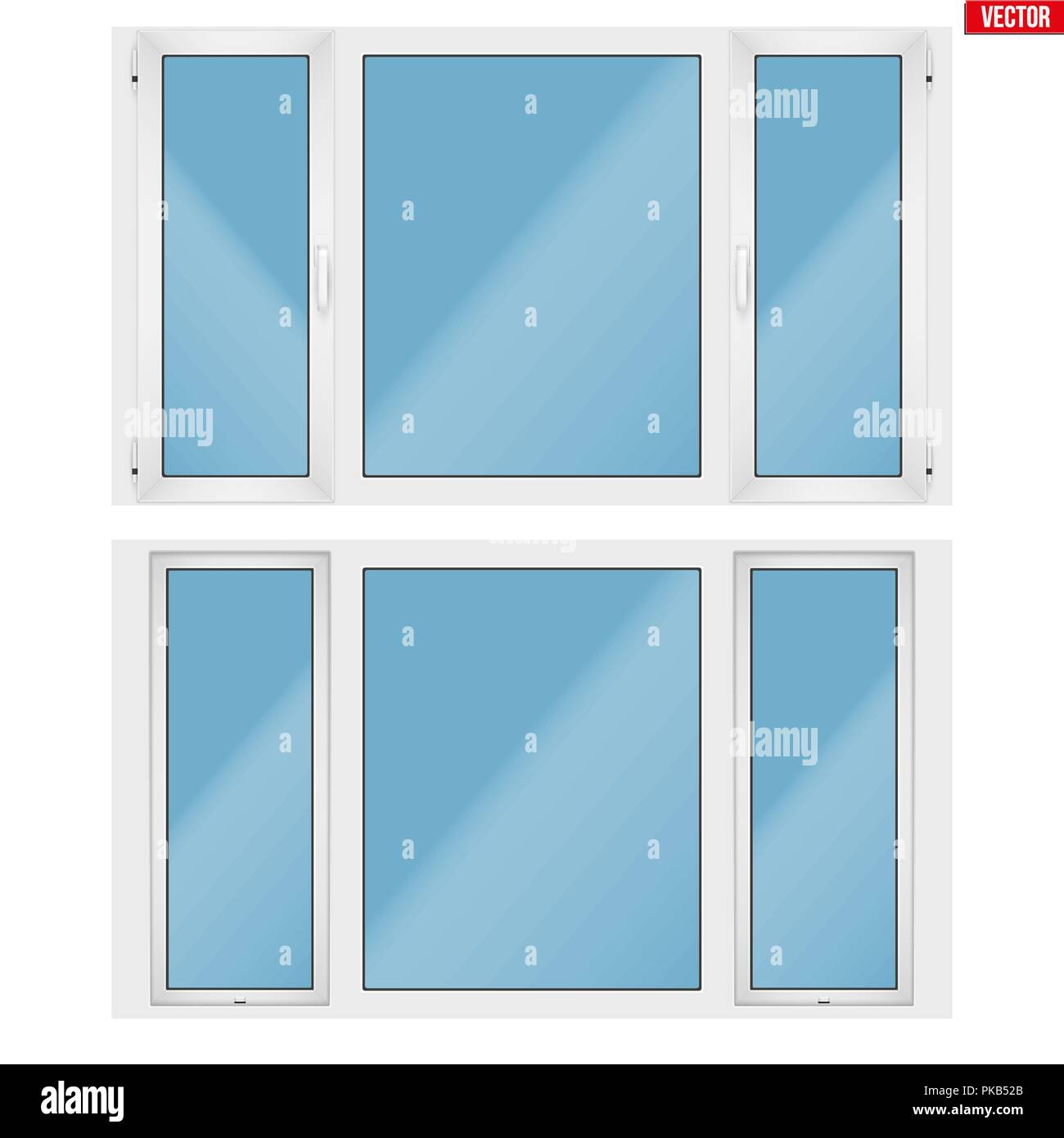 PVC window with three sash Stock Vector Image & Art - Alamy