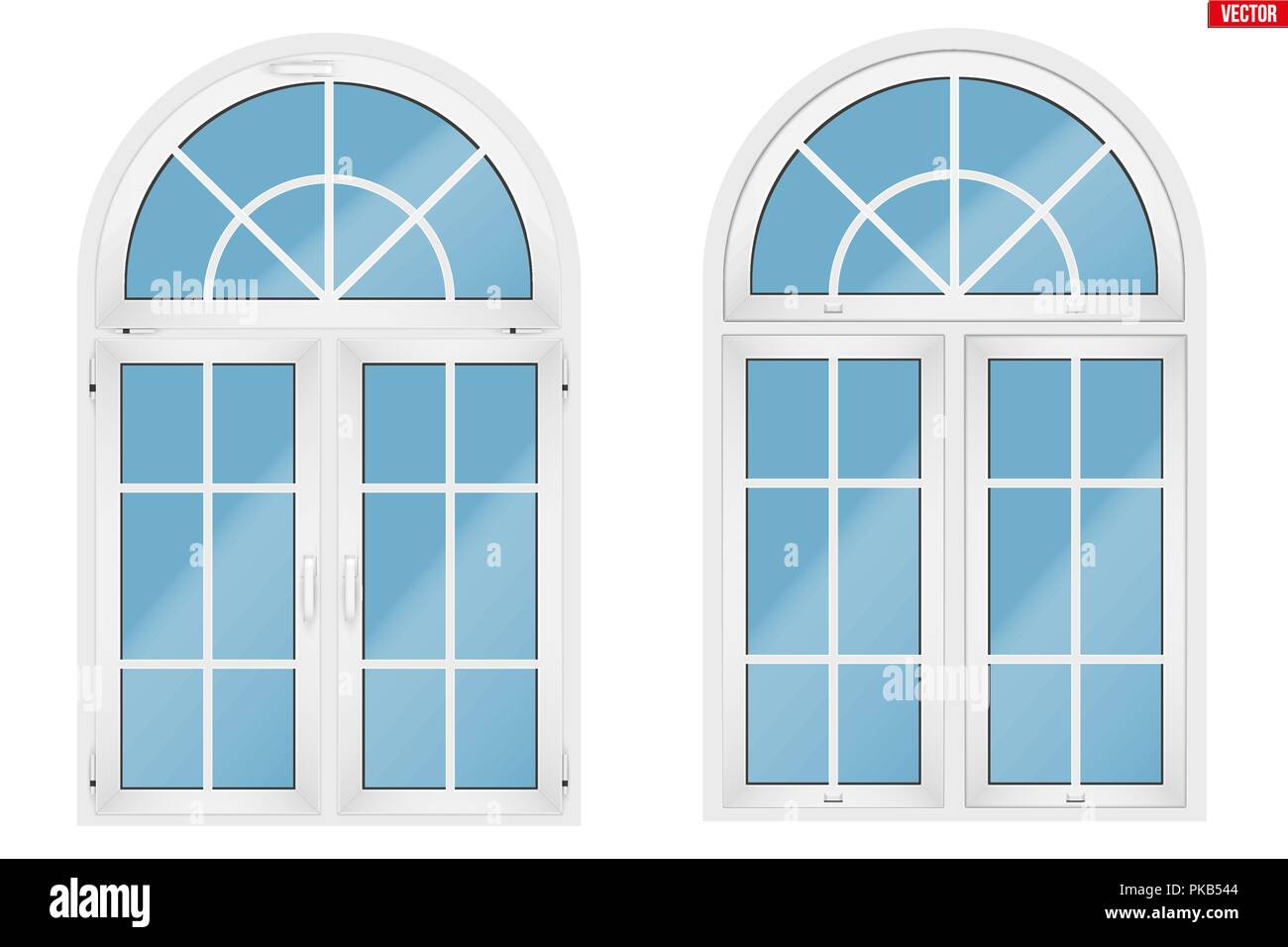 PVC window with arch Stock Vector Image & Art - Alamy