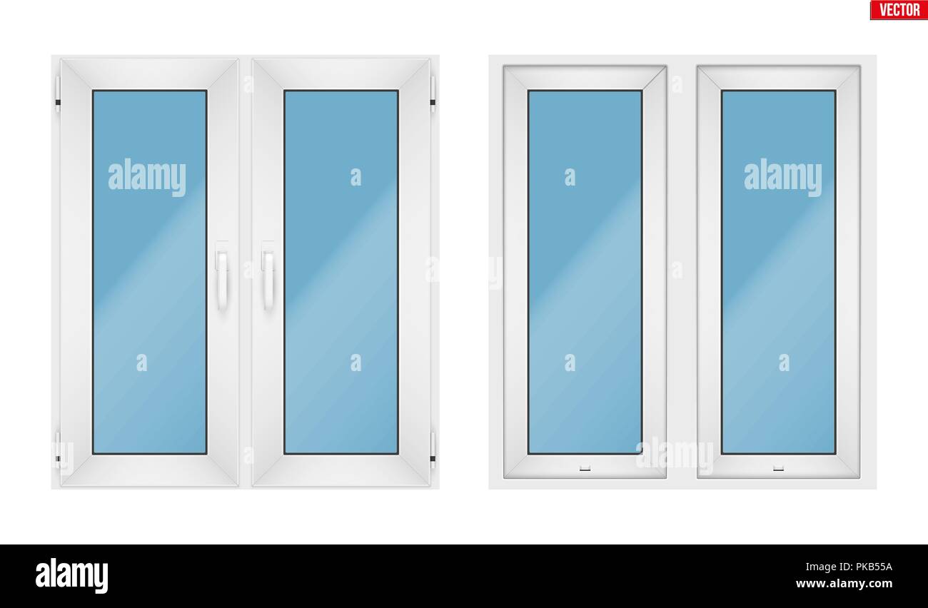 PVC window with two sash Stock Vector Image & Art - Alamy