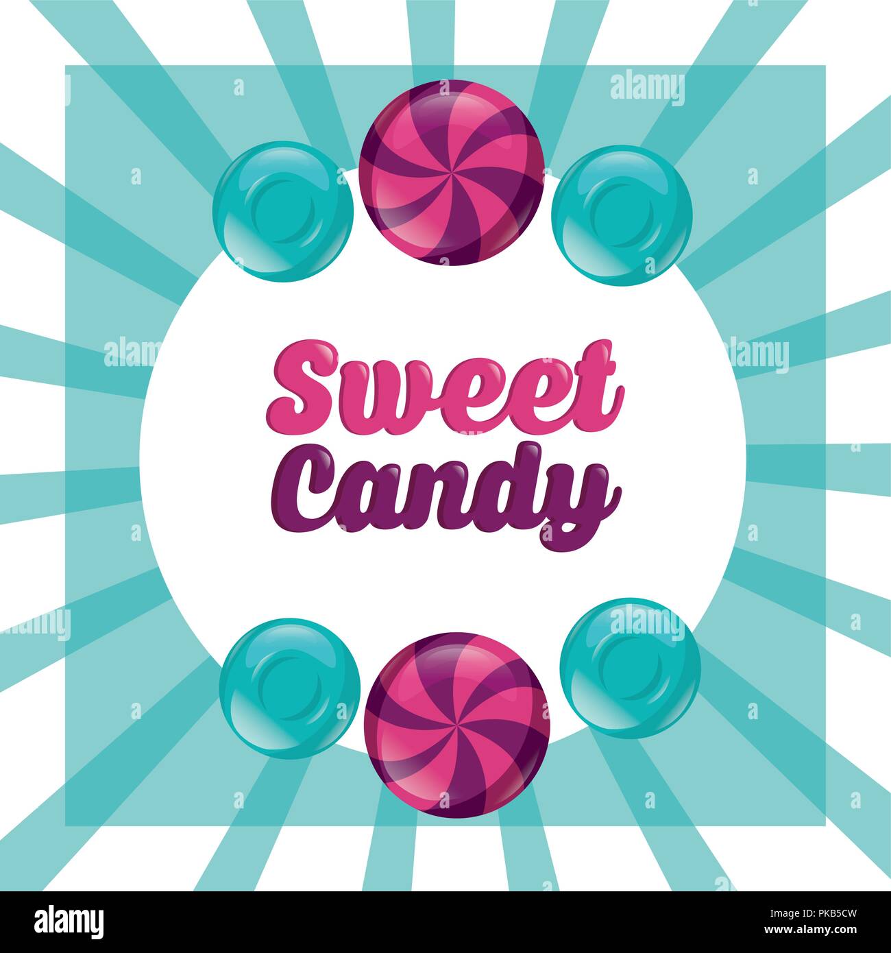sweet candy sign caramels mints stripes background vector illustration ...