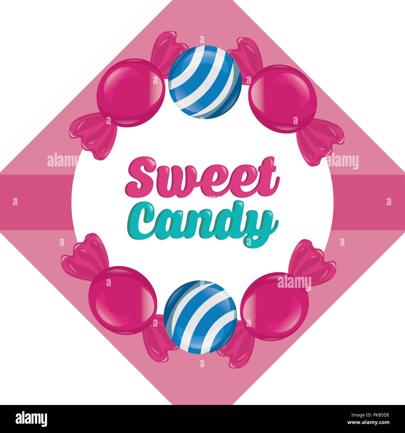 sweet candy sign figure frame caramels vector illustration Stock Vector ...