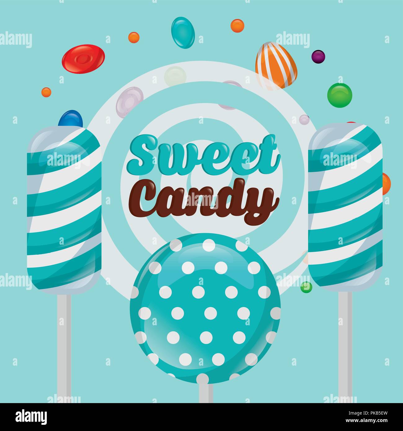 sweet candy mints lollipops caramels sign vector illustration Stock ...