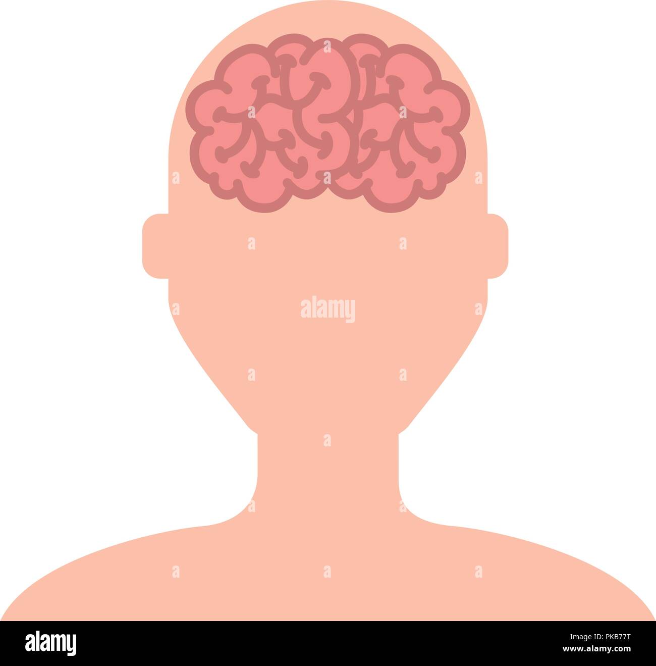 human character mental brain wellness vector illustration Stock Vector ...