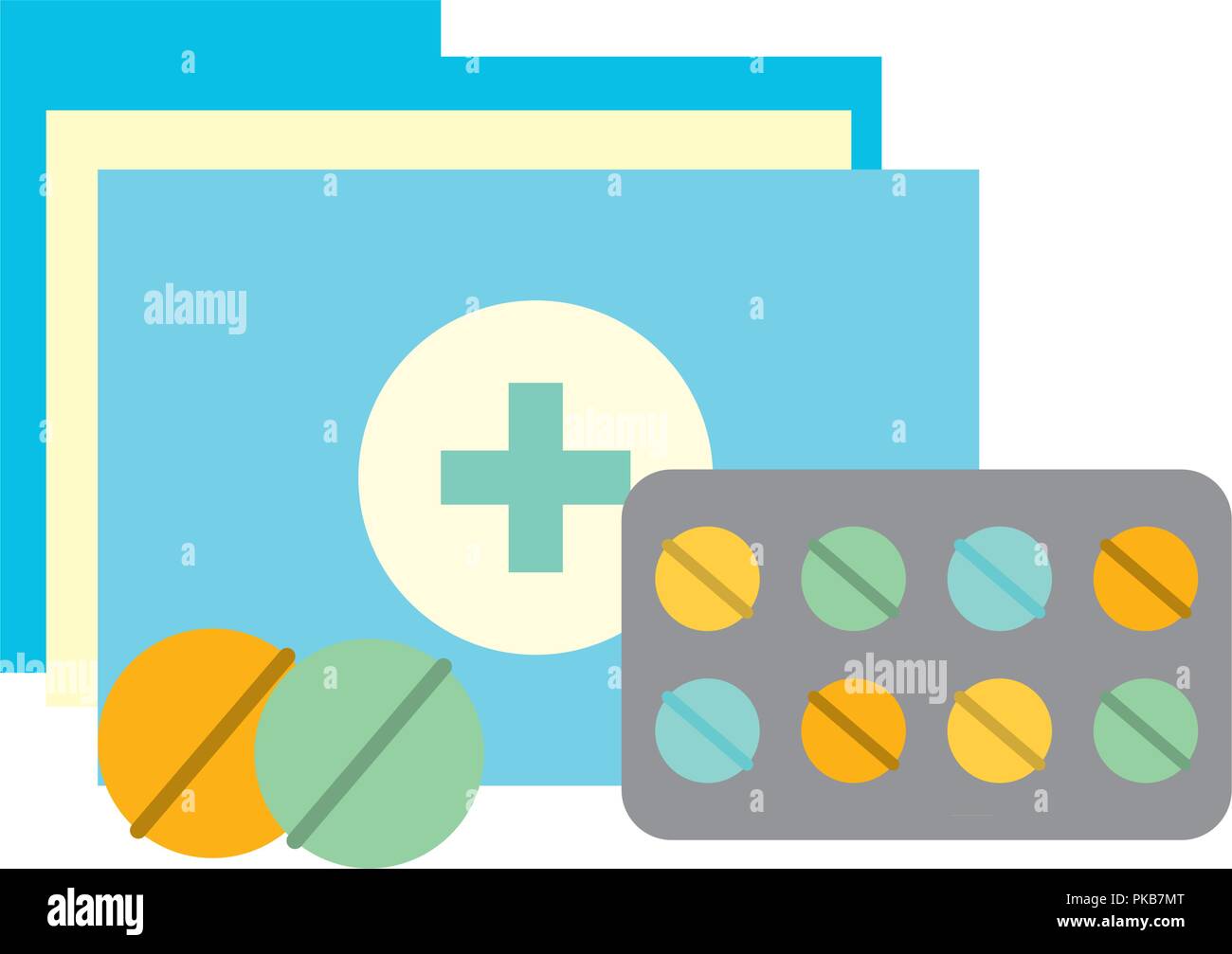 medication pills and folder file medical Stock Vector Image & Art - Alamy