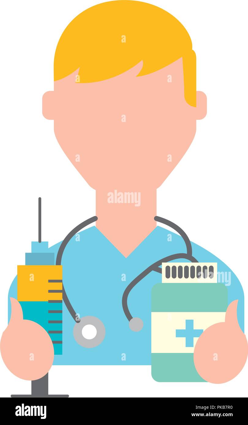 Doctor professional character syringe Stock Vector Images - Alamy
