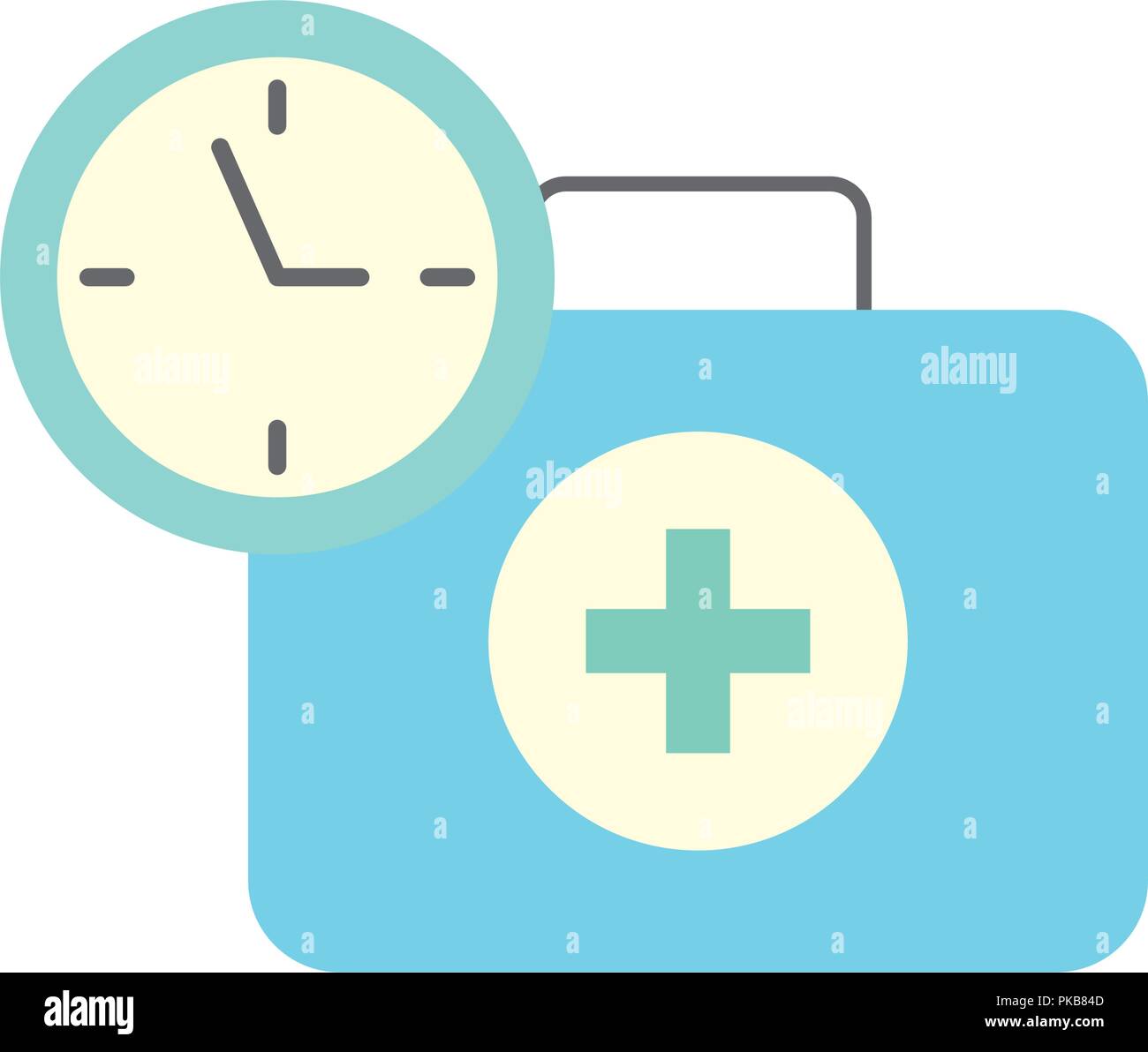 medical suitcase first aid emergency time clock Stock Vector Image ...