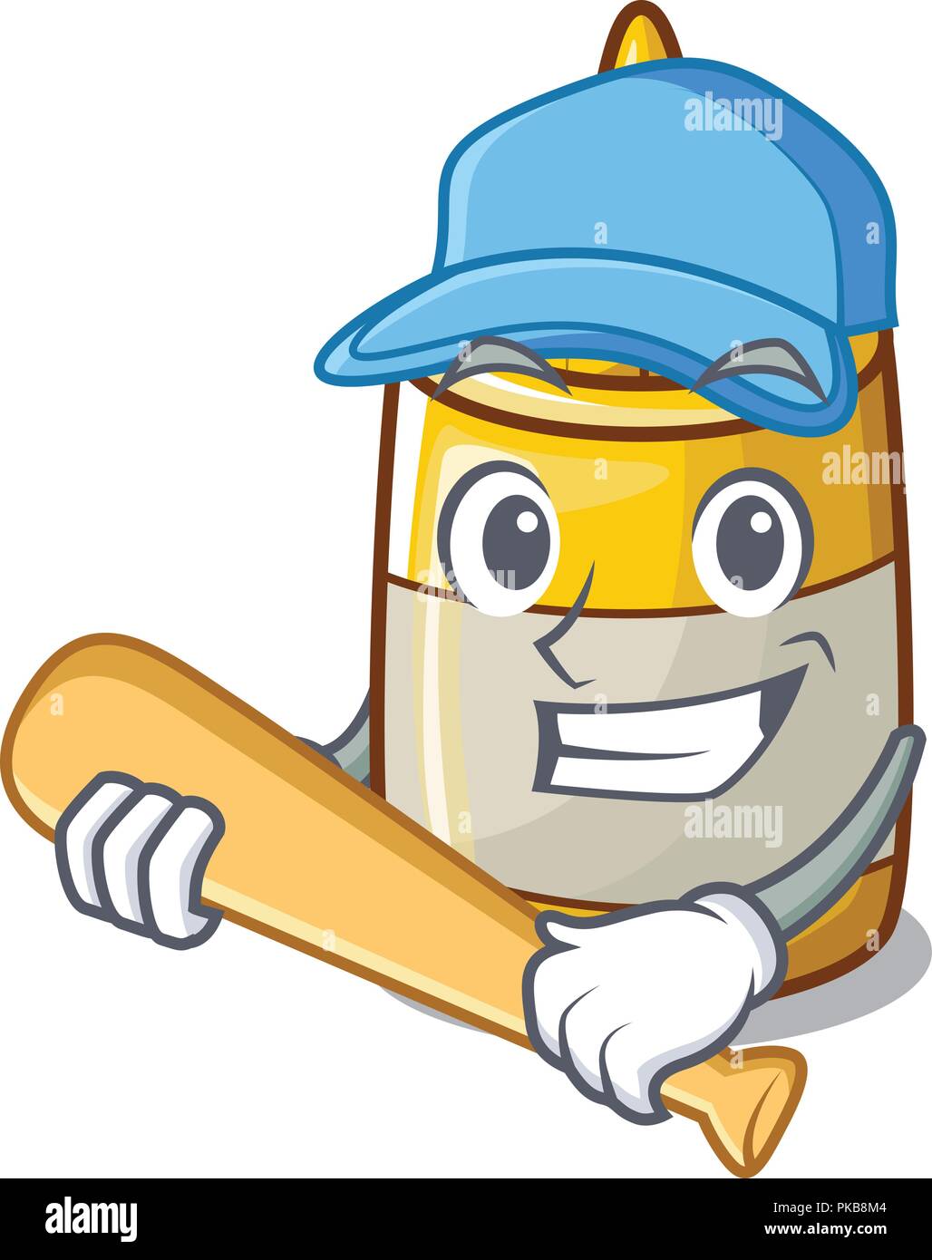 Playing baseball mustard bottle container cartoon with no label Stock ...