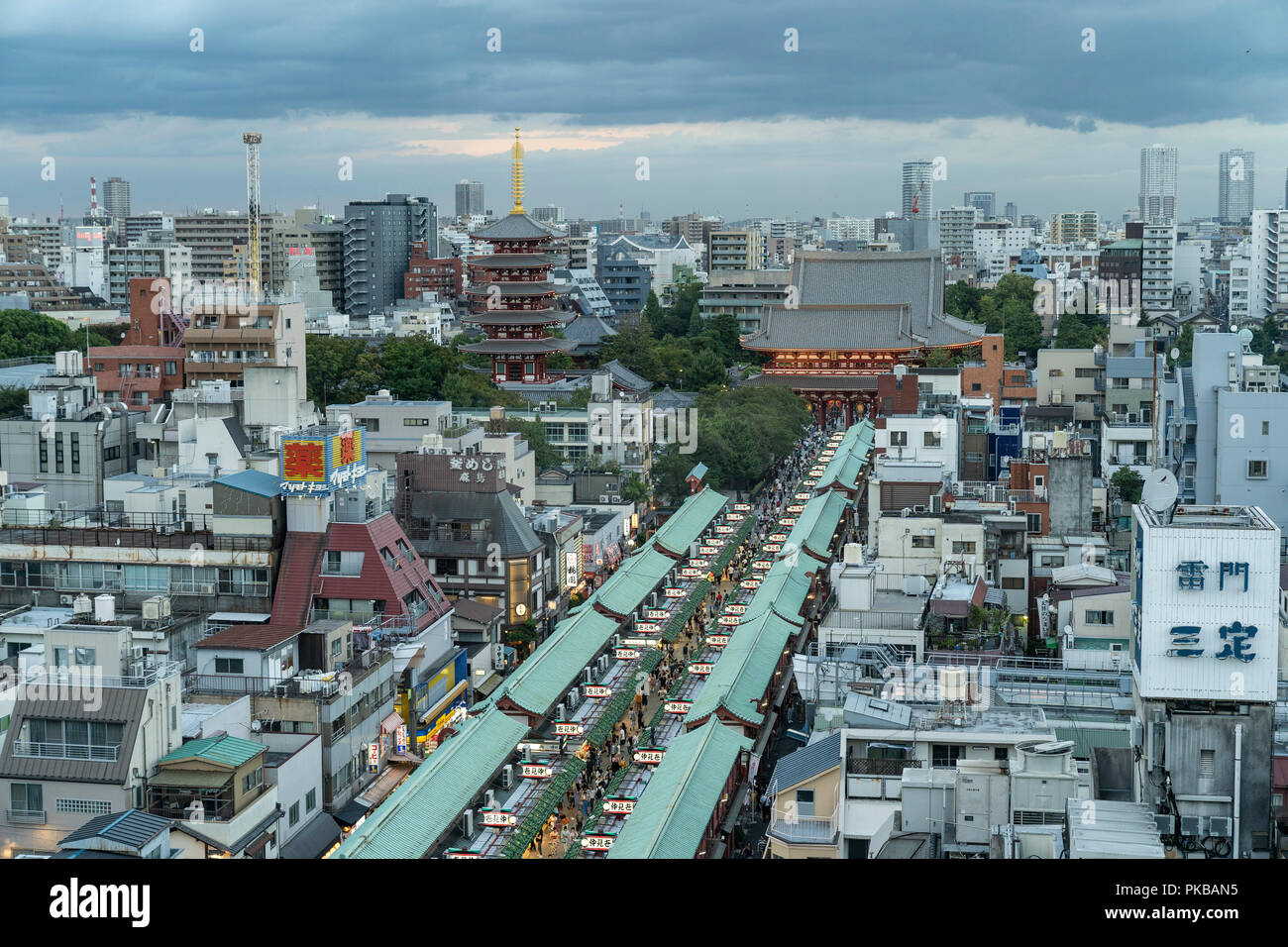 Sensoji Temple, Asakusa, Taito-Ku, Tokyo, Japan. View from Asakusa ...