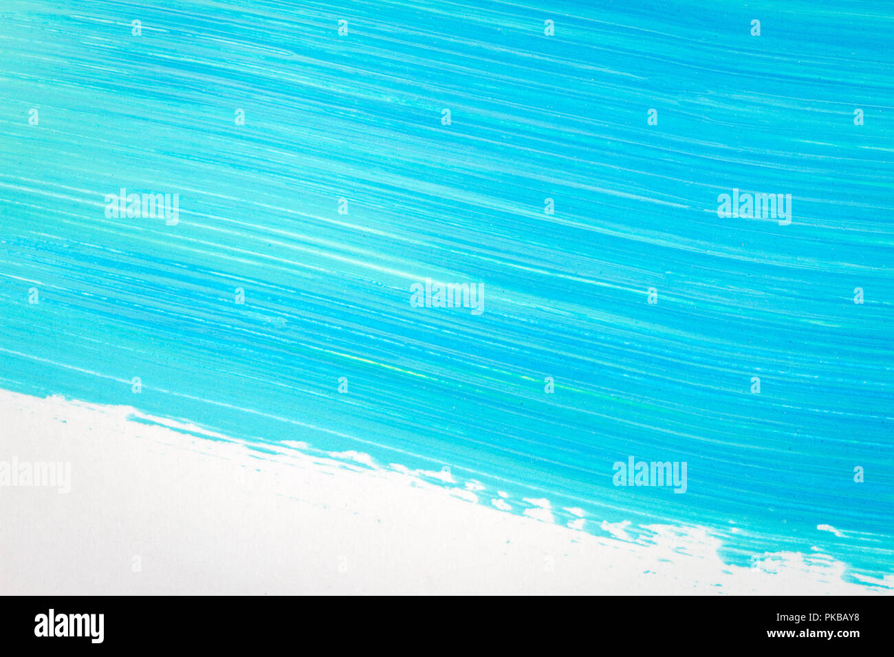 Abstract brushed cyan hand painted acrylic background, creative ...