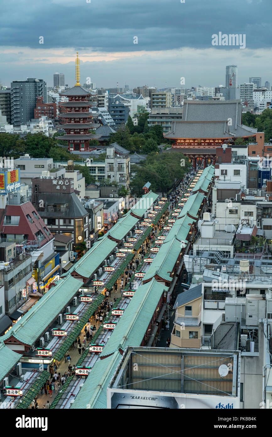 Sensoji Temple, Asakusa, Taito-Ku, Tokyo, Japan. View from Asakusa ...