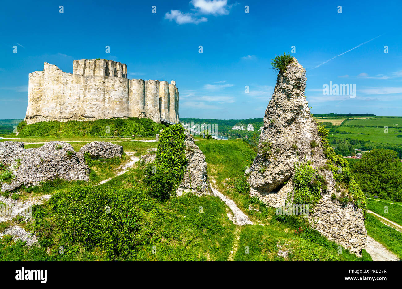 Chateau Gaillard, a ruined medieval castle in Les Andelys town ...